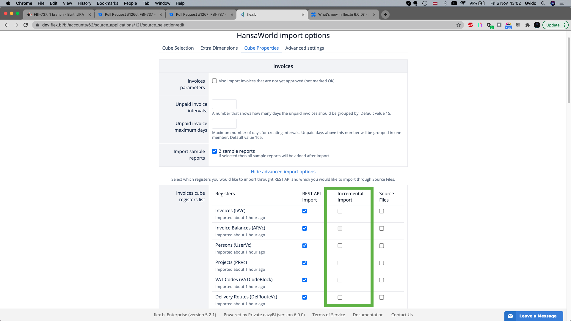 How to enable Incremental Import for HansaWorld Rest API